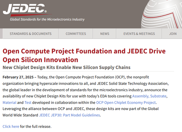 JEDEC 与 OCP 推出全新 Chiplet 设计套件，涵盖组装、基板、材料及测试四大模块_手机新浪网