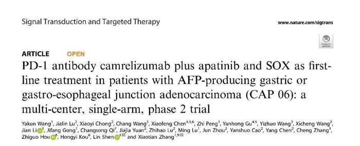 “双艾”组合联合化疗一线治疗产甲胎蛋白胃癌研究登上《自然》子刊STTT|自然|阿帕|患者_新浪新闻