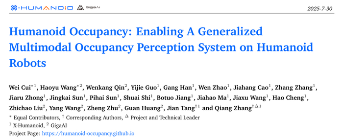 全球首个人形机器人通用视觉感知系统，Humanoid Occupancy建立多模态环境理解新范式_手机新浪网