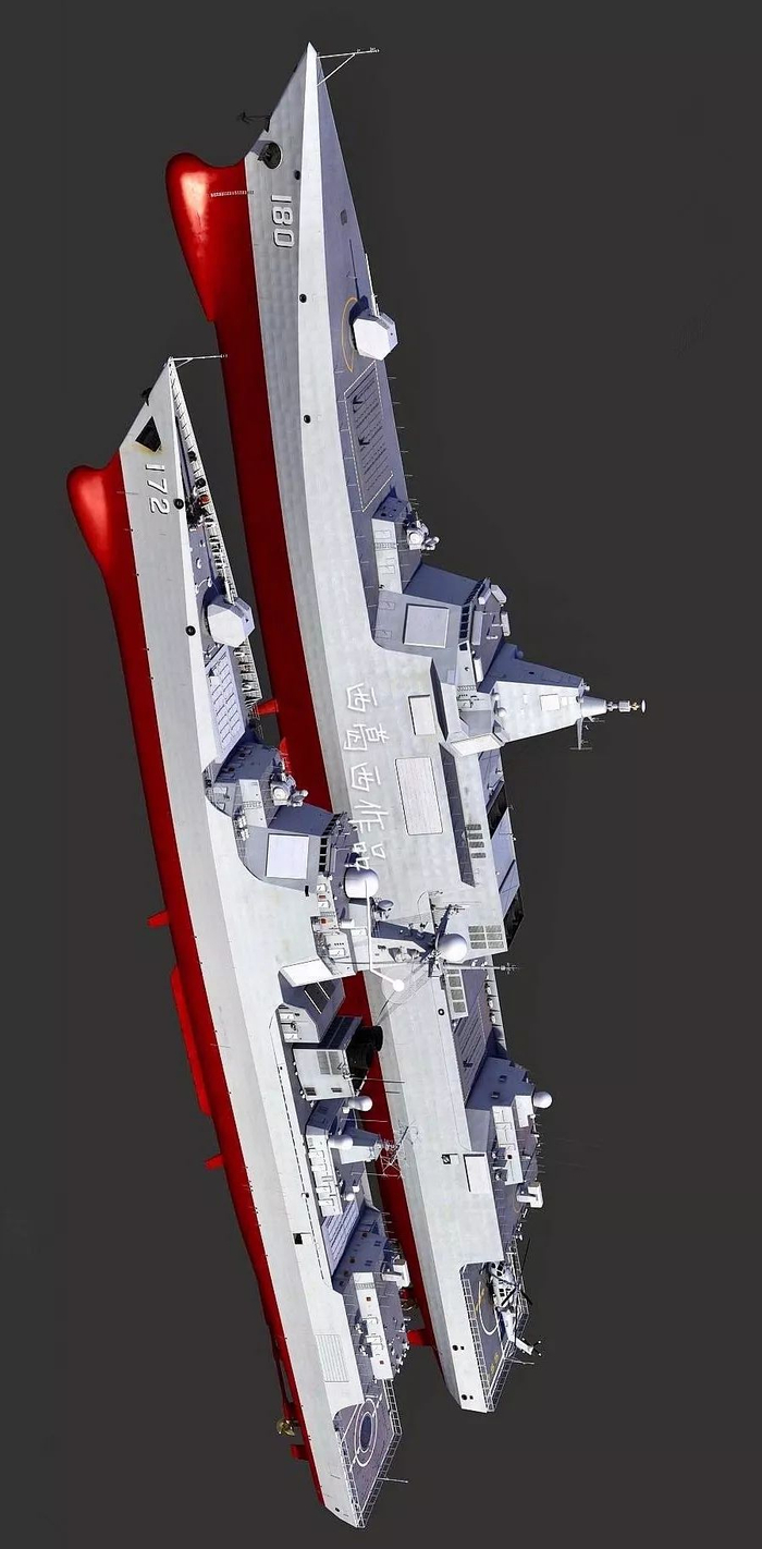 今天两艘055同时下水！从小步快跑，到大步向前（高清多图）|雷达|驱逐舰|武器_新浪新闻