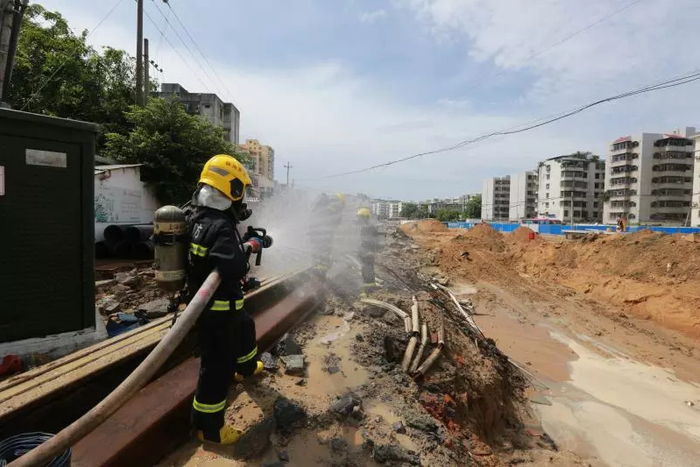 三亚消防成功处置一天然气管道泄漏事故