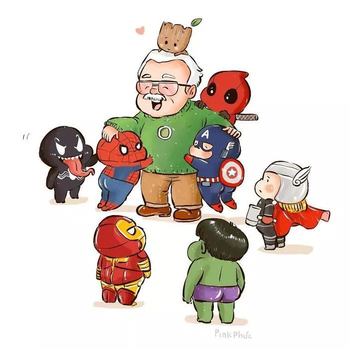 漫画 | “Goodbye, Stan Lee.” 插画家笔下的斯坦·李与英雄们，令人泪奔……