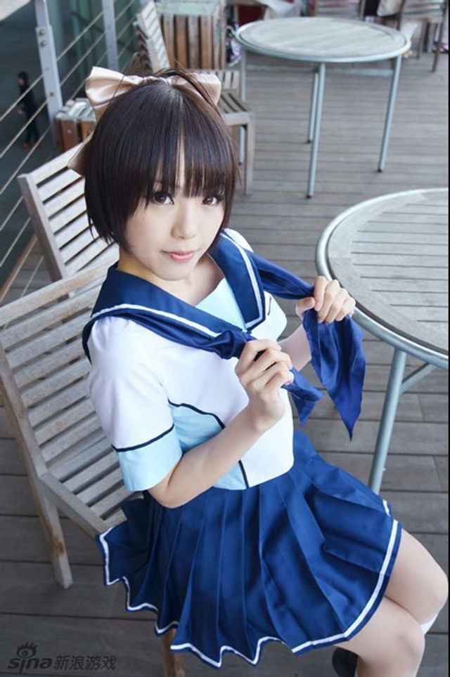 恋爱游戏《love plus》女主角高岭爱花COS_新浪图片